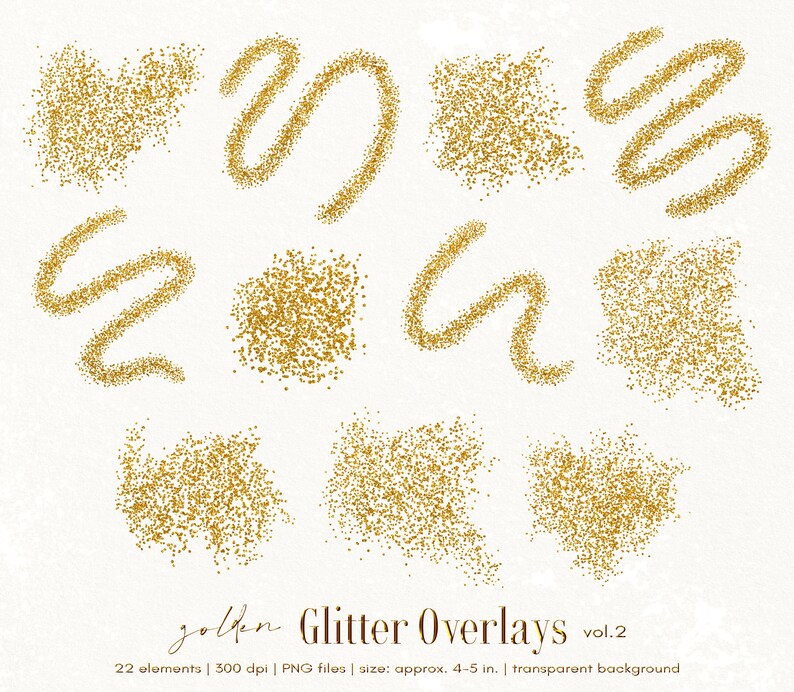 Gold Glitter Overlays, Glitter Clipart, Glitter Clip Art, Glitter ...