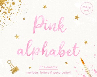 Blue Watercolor Alphabet, Blue Letters, Watercolor Font, Watercolor ...