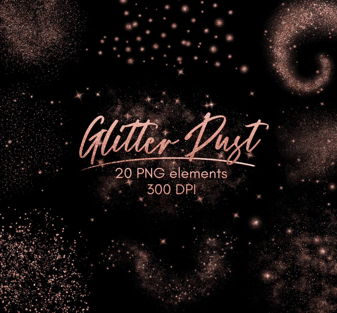 Rose Gold Dust Clipart, Rose Gold Glitter, Rose Gold Confetti, Rose ...