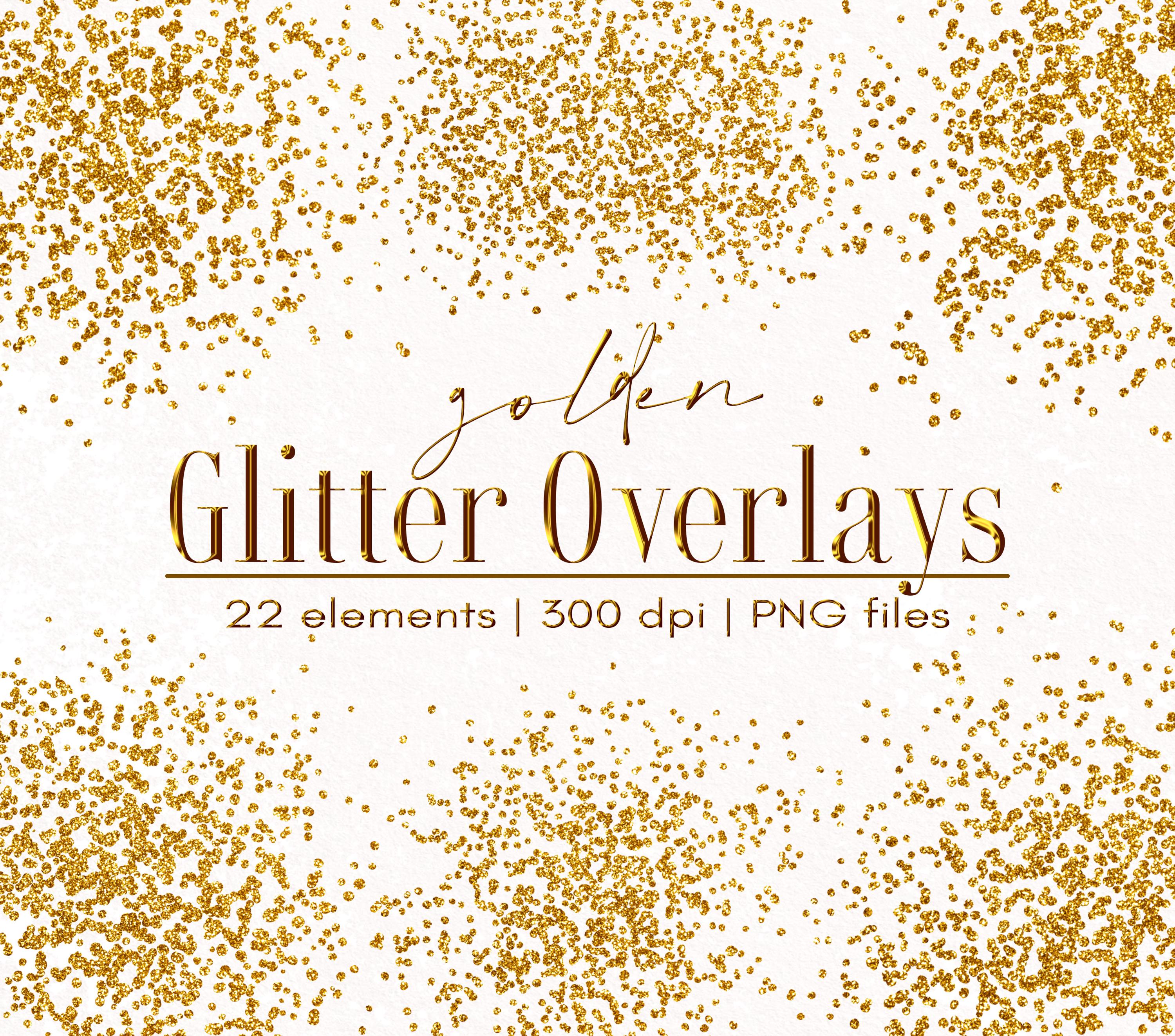Gold Glitter Overlays, Gold Confetti, Glitter Clipart, Confetti Clipart ...