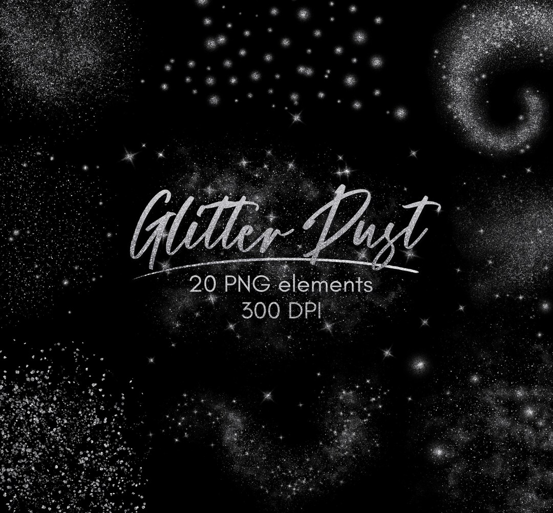 Silver Dust Clipart, Silver Dust Overlays, Silver Stars, Dust Clipart ...