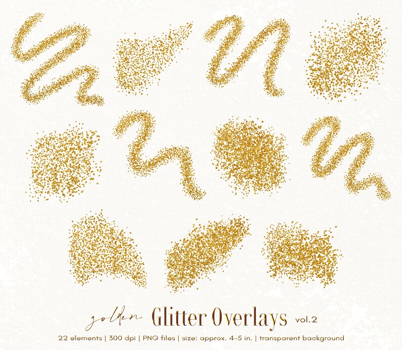 Gold Glitter Overlays, Glitter Clipart, Glitter Clip Art, Glitter ...