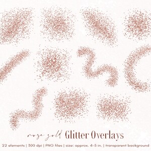 Rose Gold Glitter Overlays, Rose Gold Confetti, Glitter Clipart ...