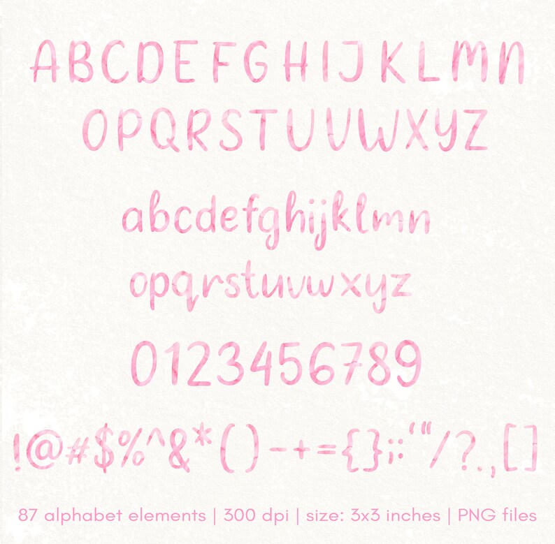 Pink Watercolor Alphabet, Pink Letters, Pink Font, Letters Clipart ...