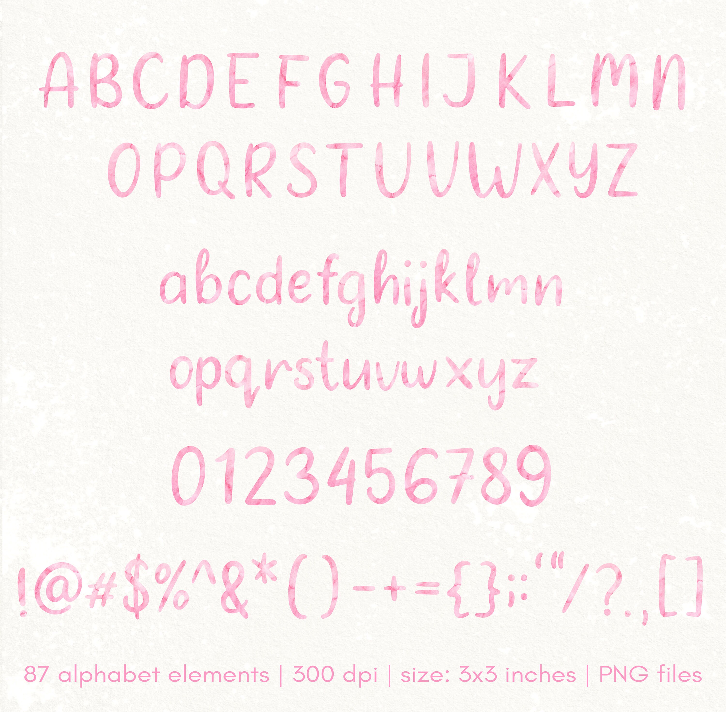 Pink Watercolor Alphabet, Pink Letters, Pink Font, Letters Clipart ...