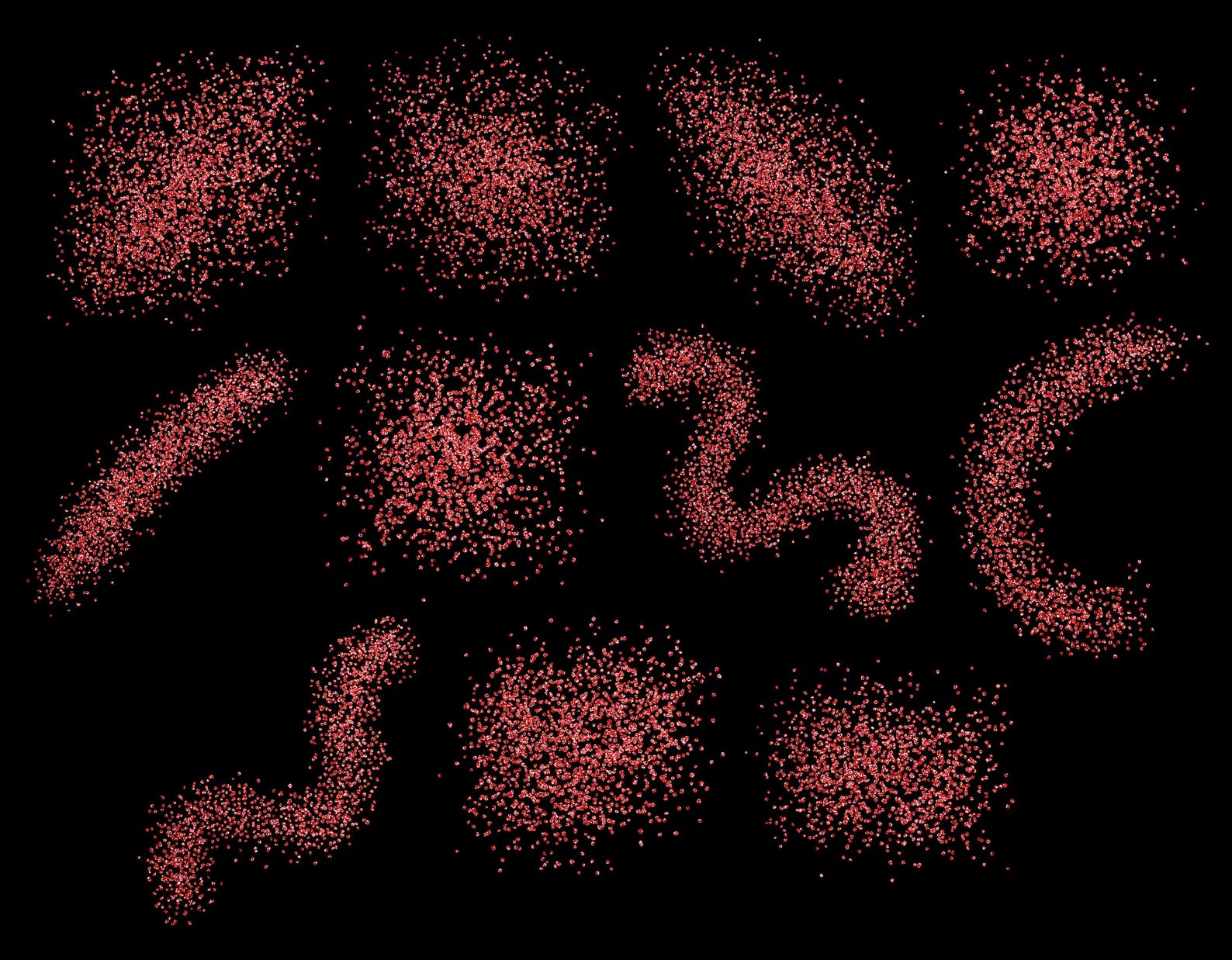 Red Glitter Overlays, Red Confetti, Red Overlays, Red Clipart, Digital ...