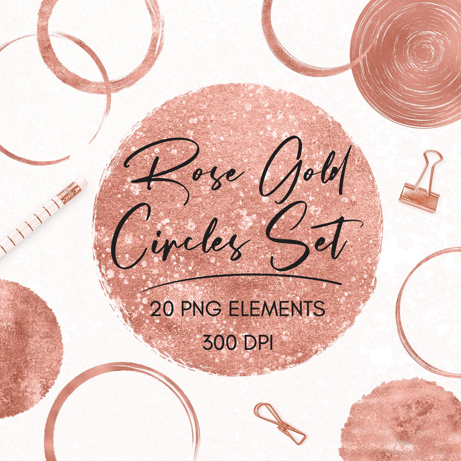 Rose Gold Circles, Rose Gold Clipart, Rose Gold Design, Rose Gold ...