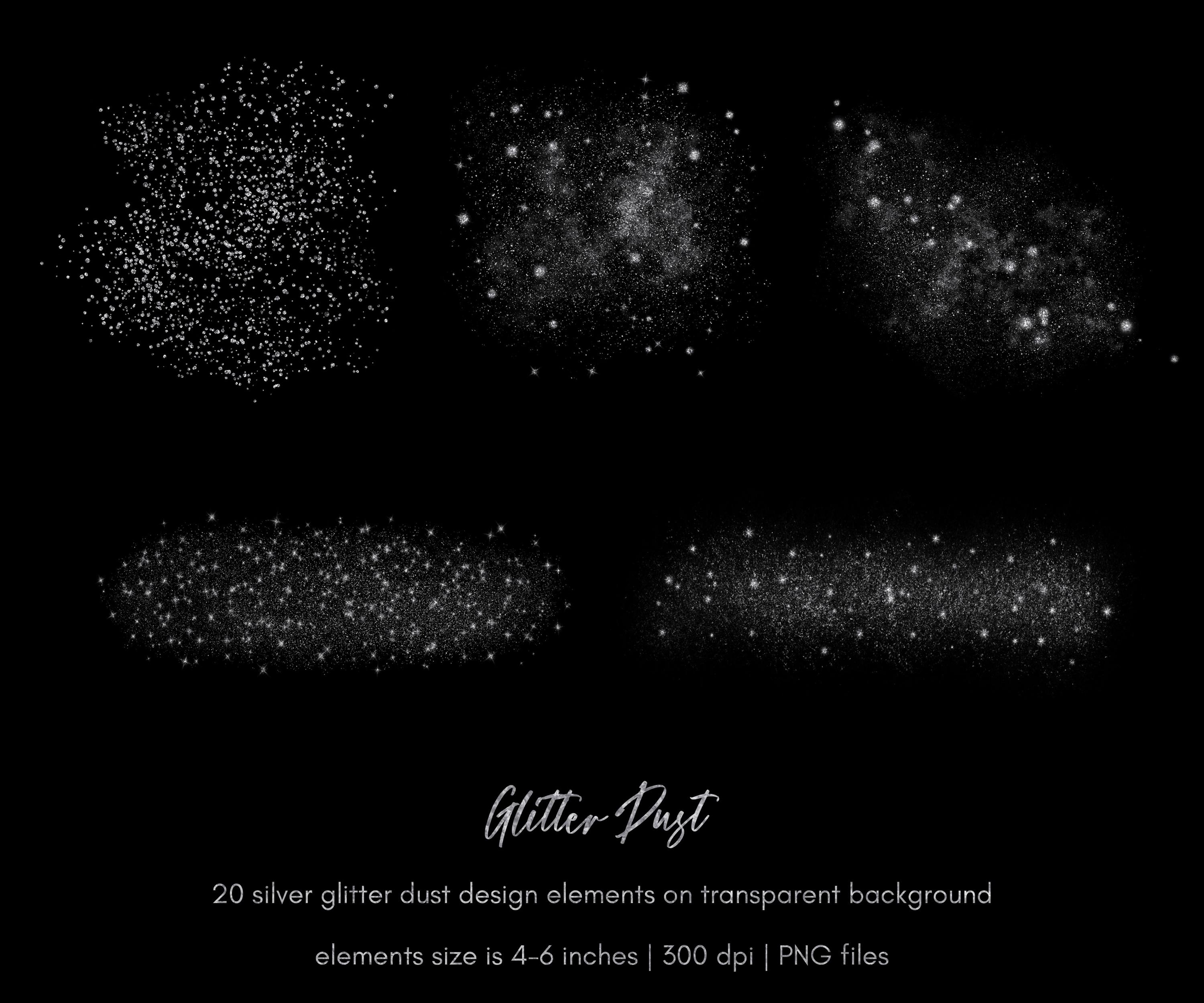 Silver Dust Clipart, Silver Dust Overlays, Silver Stars, Dust Clipart ...