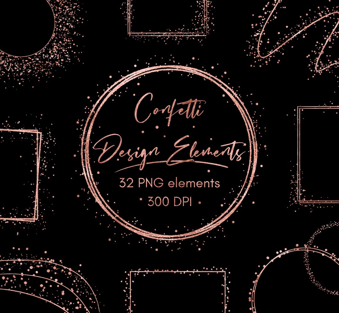 Rose Gold Design Elements, Rose Gold Frames, Rose Gold Clipart, Rose ...