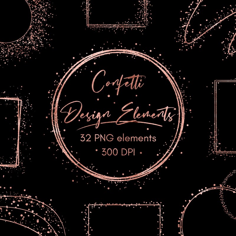 Rose Gold Confetti - Etsy