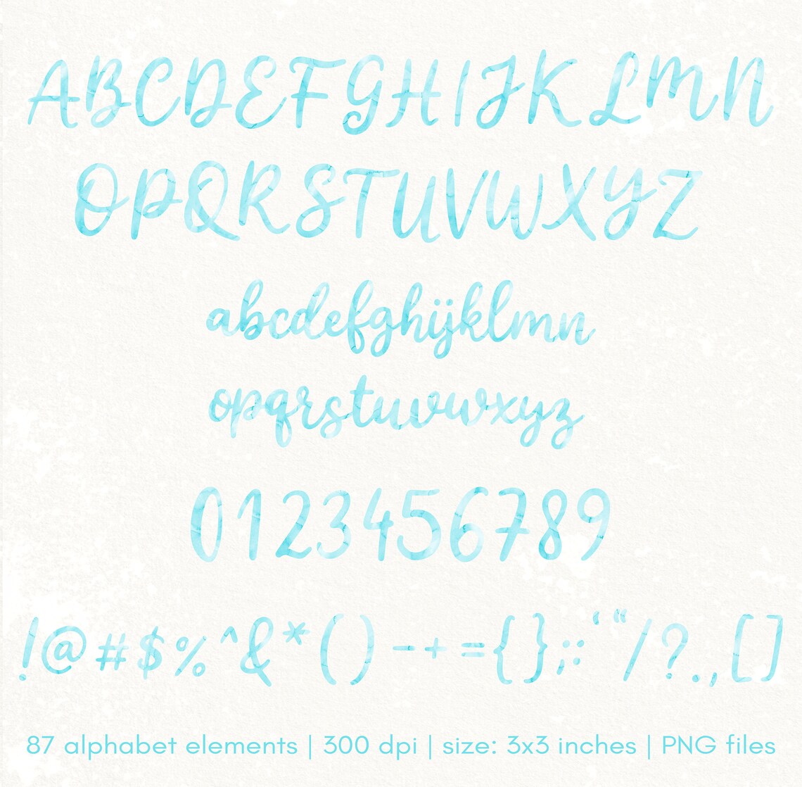 Blue Watercolor Alphabet, Blue Letters, Watercolor Font, Watercolor ...