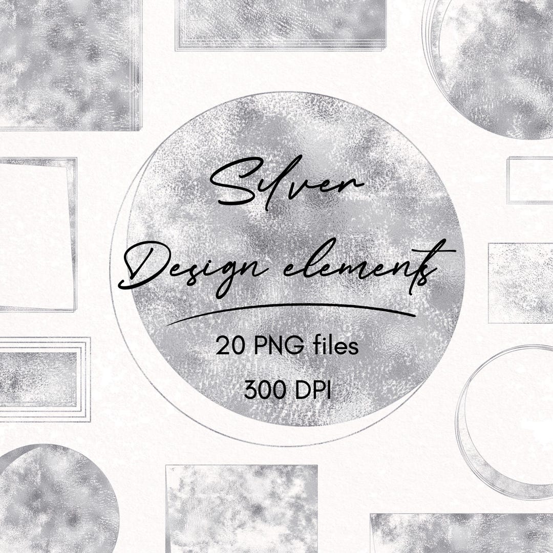 Silver Design Elements, Silver Clipart, Silver Frames, Silver Circles ...