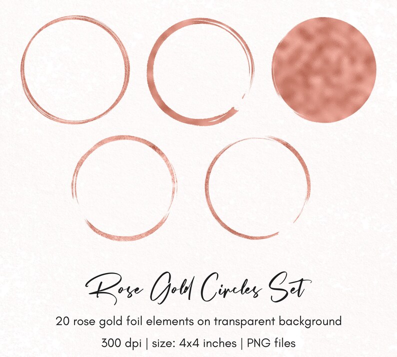 Rose Gold Circles, Rose Gold Clipart, Rose Gold Design, Rose Gold ...
