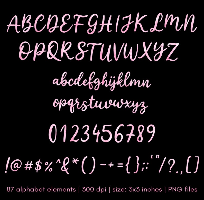 Pink Watercolor Alphabet, Pink Letters, Pink Font, Letters Clipart ...