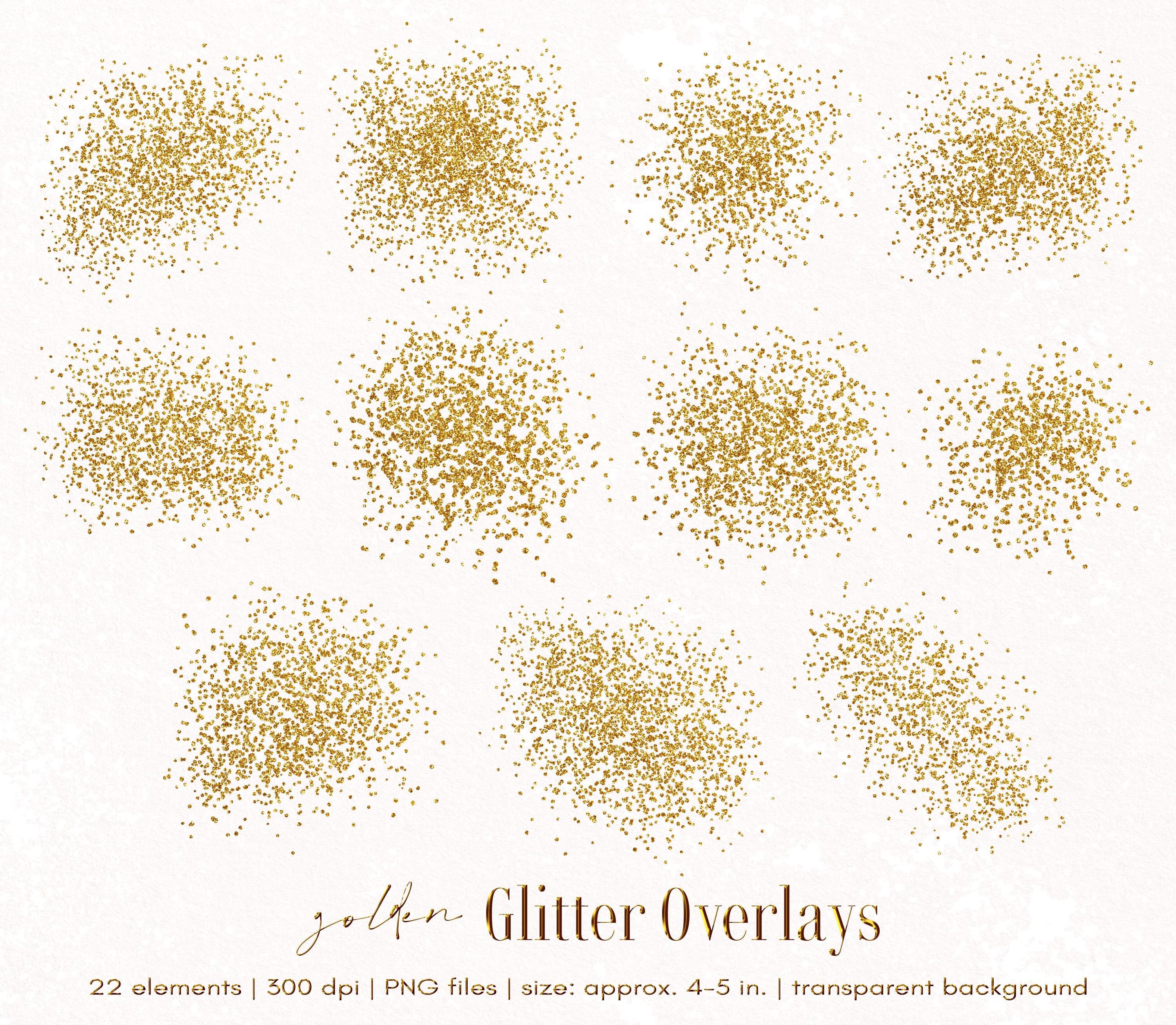 Gold Glitter Overlays, Gold Confetti, Glitter Clipart, Confetti Clipart ...