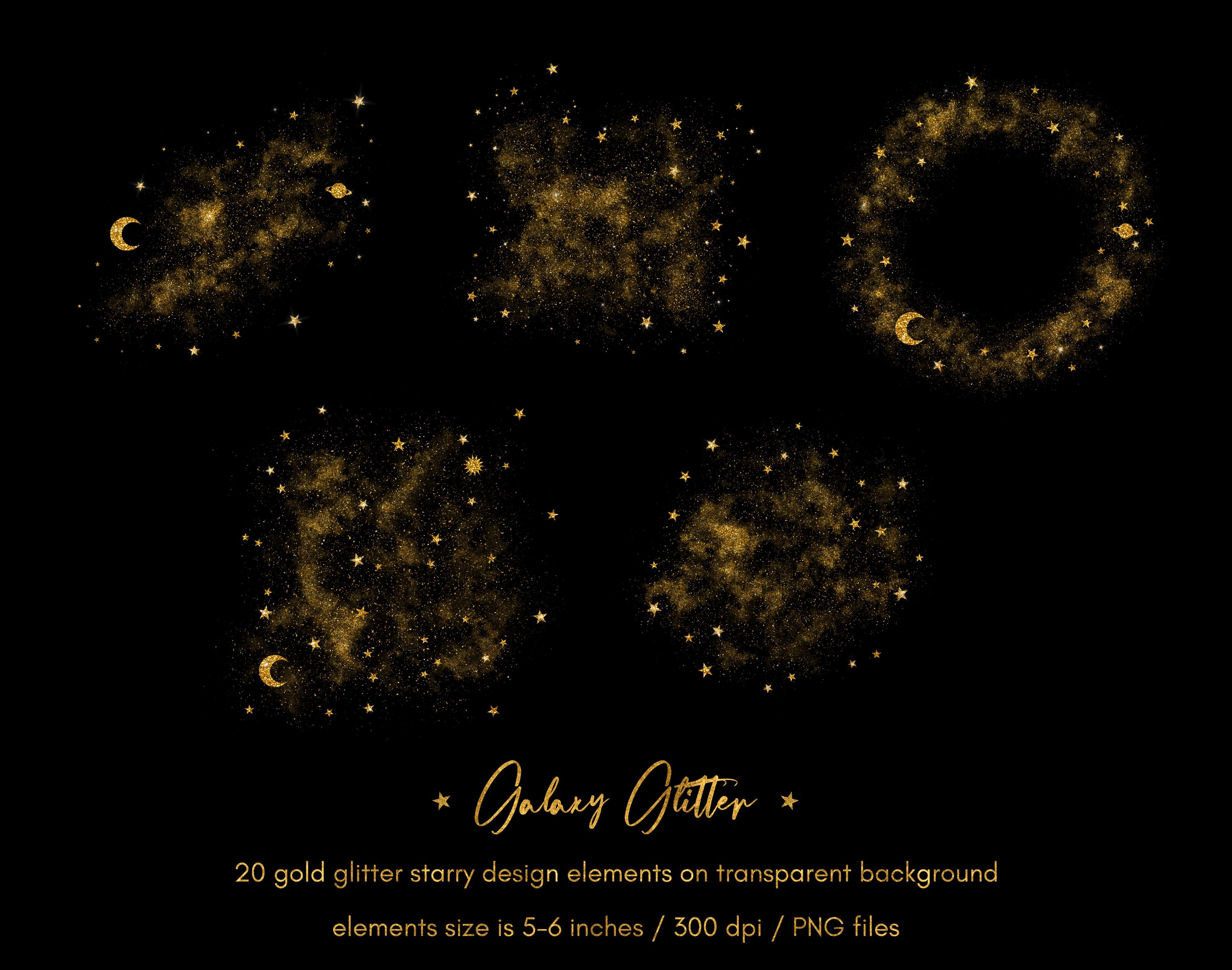 Gold Stardust Clipart, Galaxy Clipart, Star Overlays, Stars Clip Art ...