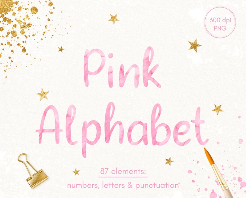 Pink Watercolor Alphabet, Pink Letters, Pink Font, Letters Clipart ...