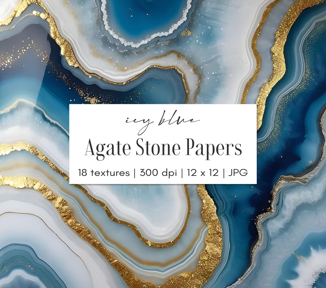 Icy Blue Agate Backgrounds, Agate Paper, Agate Texture, Agate Slice ...