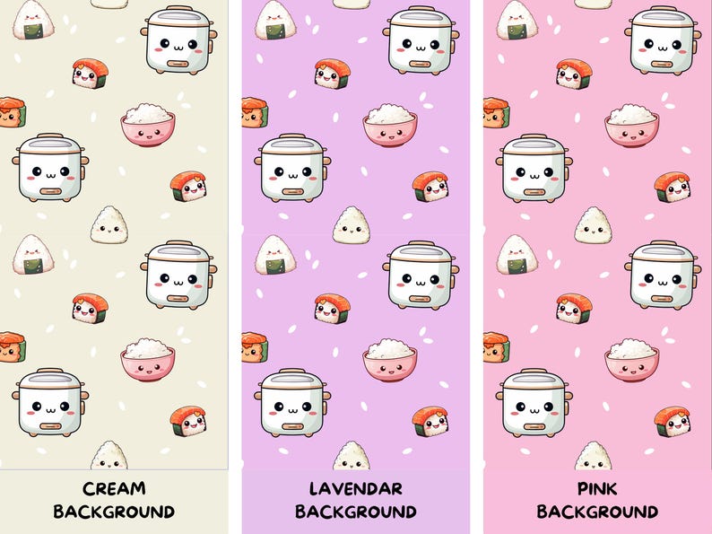 Kawaii Kitchen Patterns | 100 Kitchen Seamless Patterns | Cute Kitchen ...