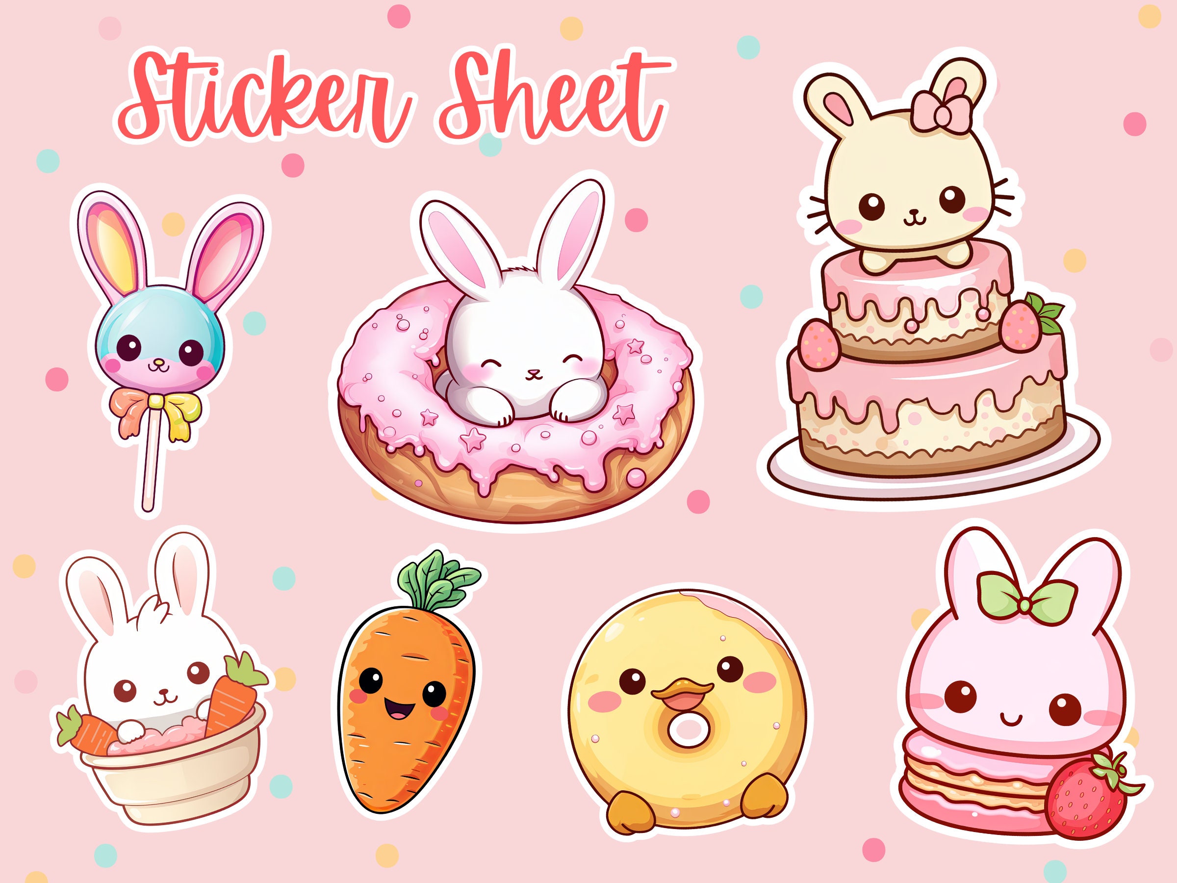 Kawaii Easter Clipart 80 Bunny Easter Graphics Cute Easter Eggs Kawaii ...