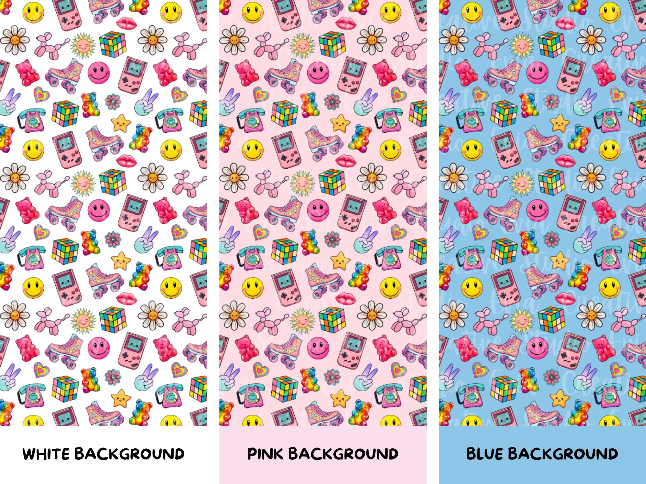 Retro Groovy Patterns 70 Hippie Seamless Patterns Retro Vibes Kawaii ...