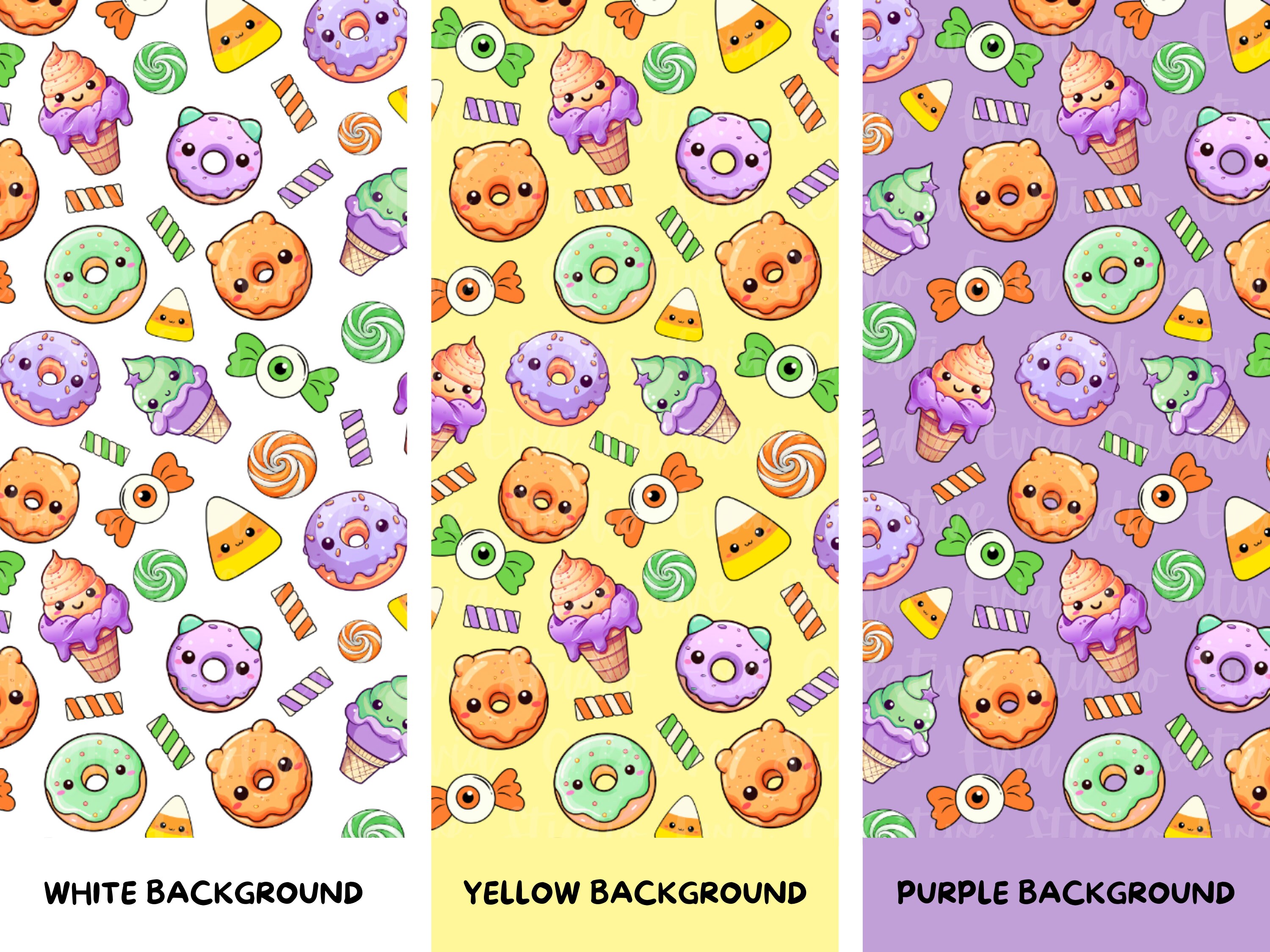 Kawaii Halloween Patterns | 80 Cute Spooky Seamless Patterns ...