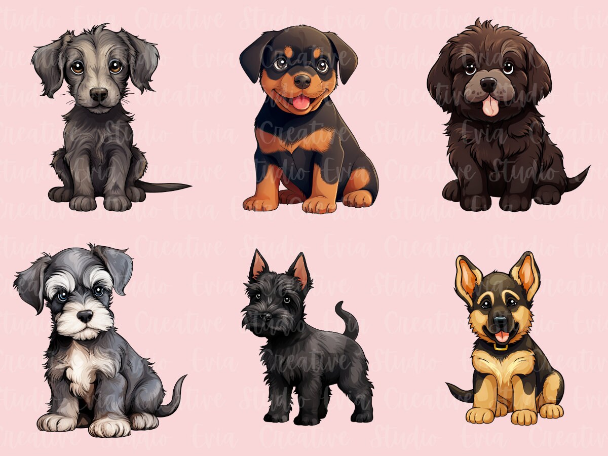 Cute Dogs Clipart 60 Dog Graphic Designs Pet Dog Dog Breeds PNG and ...
