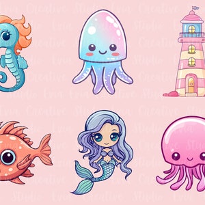 Under the Sea Clipart | 80 Sea Animal Graphics | Cute Sea Creatures ...