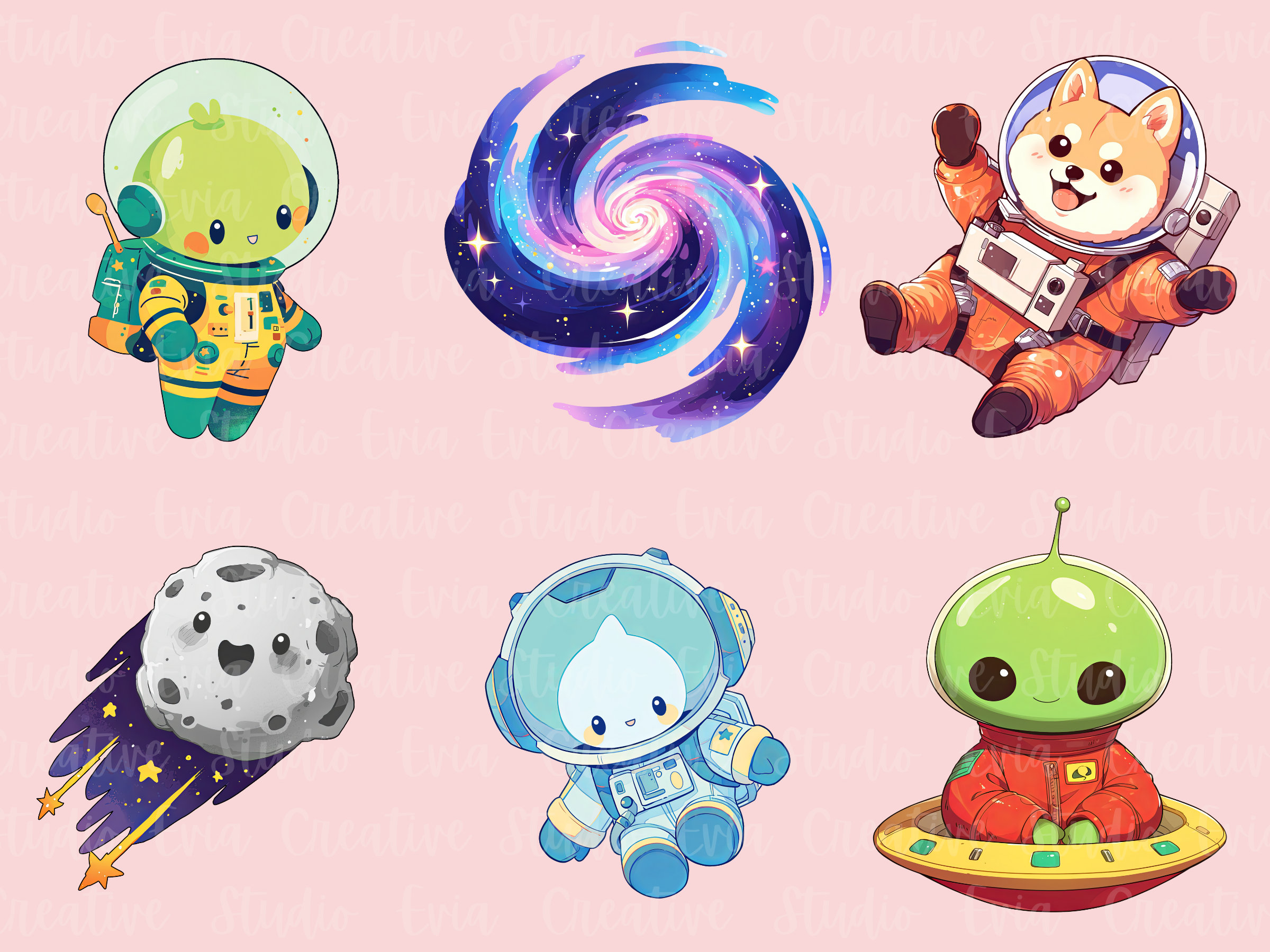 Kawaii Space Clipart 80 Space Adventure Graphics Space Odyssey Solar ...