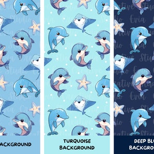 Under the Sea Patterns | 90 Sea Animals Seamless Patterns | Kawaii ...