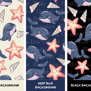 Under the Sea Patterns | 90 Sea Animals Seamless Patterns | Kawaii ...