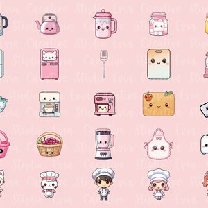 Kawaii Kitchen Clipart | 50 Cute Kitchen Tools | Cooking and Baking ...
