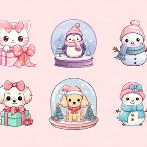 Kawaii Christmas Clipart | 60 Cute Christmas Graphics | Winter ...