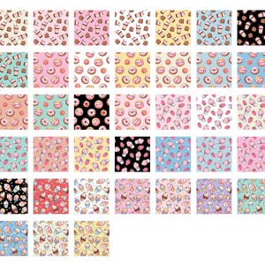 Kawaii Sweet Food Patterns | 40 Cute Seamless Digital Patterns ...