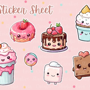 Kawaii Sweet Food Clipart | 30 Cute Sweet Treats Clipart | Cute ...