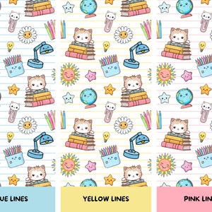 Kawaii School Patterns | 60 Cute School Seamless Patterns | Back to ...