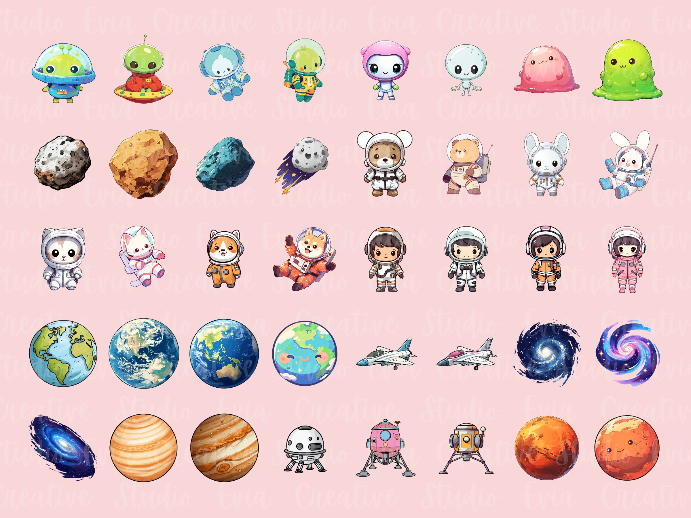 Kawaii Space Clipart 80 Space Adventure Graphics Space Odyssey Solar ...