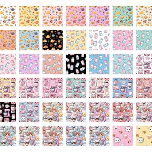 Kawaii Kitchen Patterns | 100 Kitchen Seamless Patterns | Cute Kitchen ...