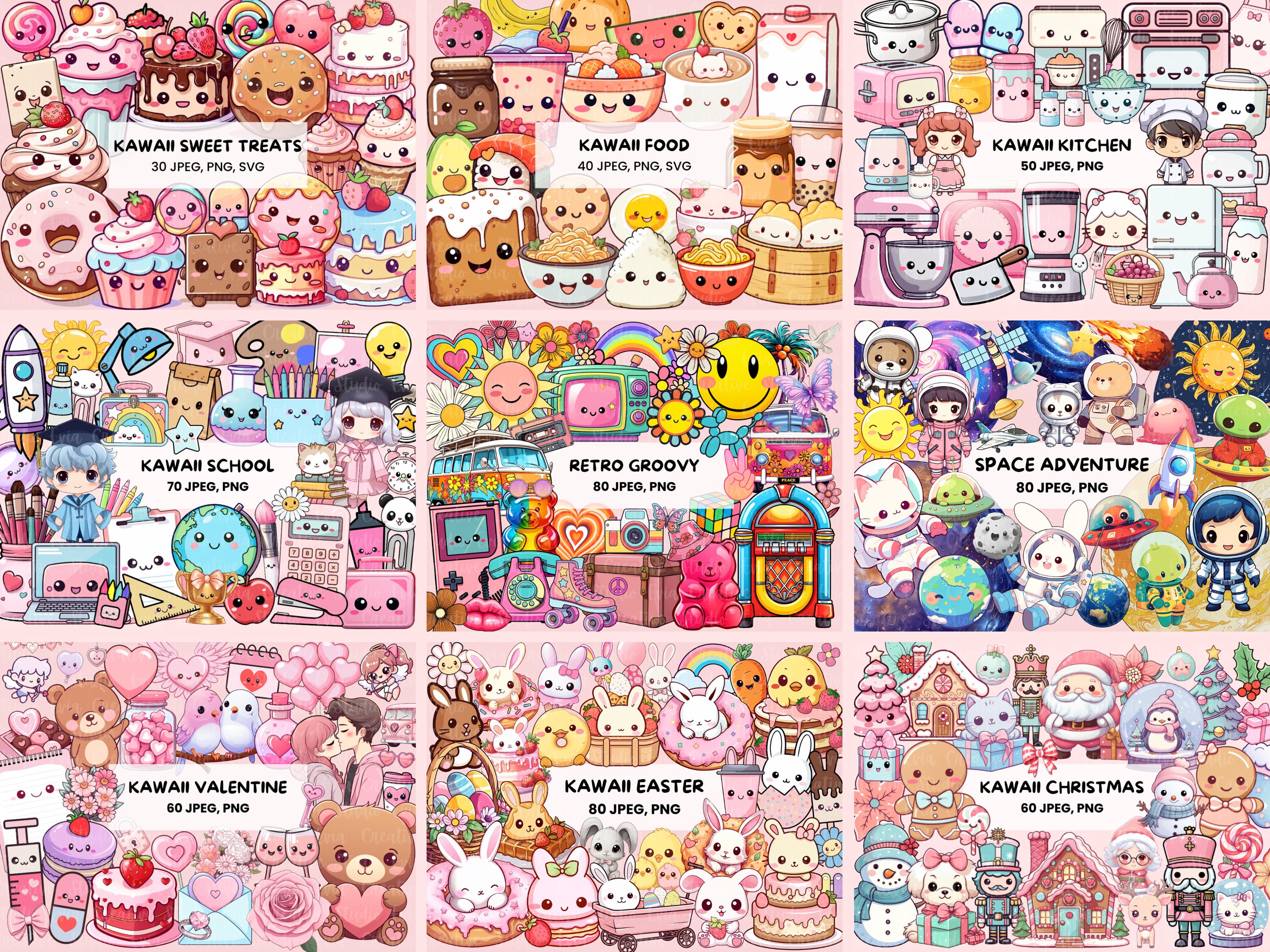 Kawaii Clipart Bundle for Etsy & Print-on-demand Sellers, 2000+ Cute ...