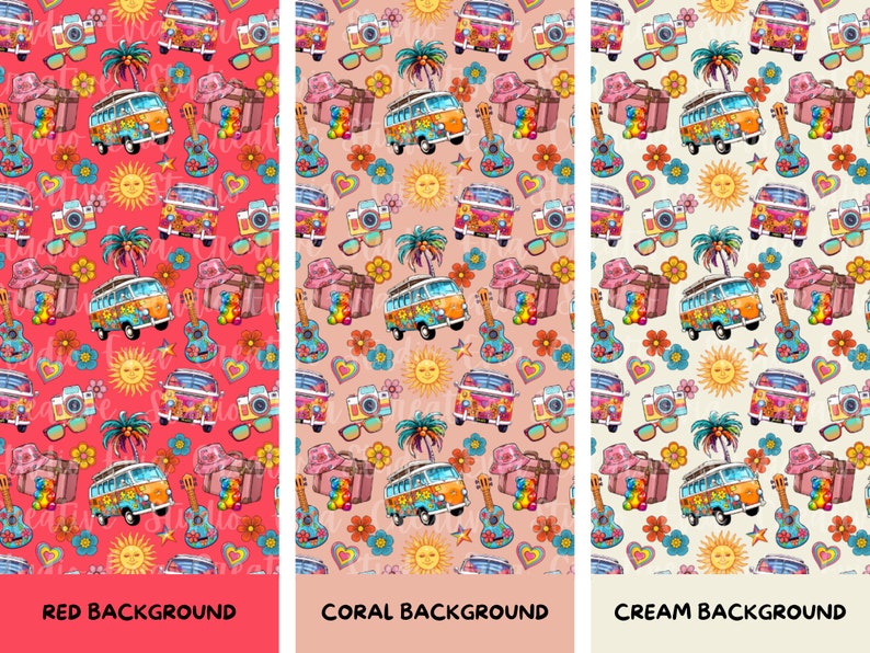 Retro Groovy Patterns 70 Hippie Seamless Patterns Retro Vibes Kawaii ...