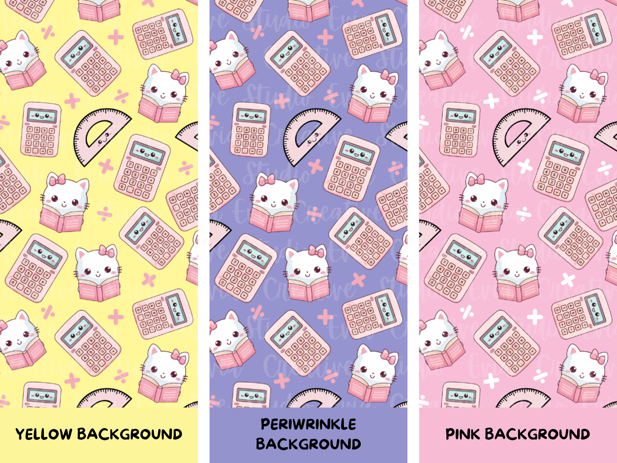 Kawaii School Patterns | 60 Cute School Seamless Patterns | Back to ...