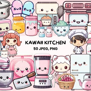 Kawaii Kitchen Clipart | 50 Cute Kitchen Tools | Cooking and Baking ...