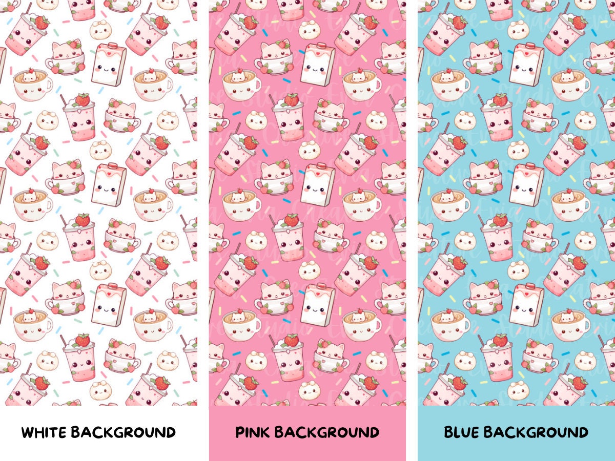 Kawaii Food Patterns 50 Seamless Cute Food Patterns Kawaii Design ...