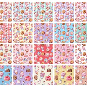 Kawaii Sweet Food Patterns 40 Cute Seamless Digital Patterns Digital ...
