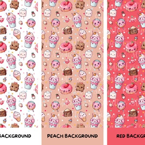 Kawaii Sweet Food Patterns 40 Cute Seamless Digital Patterns Digital ...