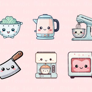 Kawaii Kitchen Clipart | 50 Cute Kitchen Tools | Cooking and Baking ...