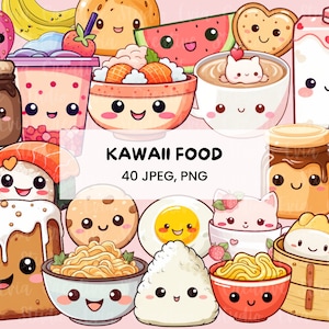 Kawaii Sweet Food Clipart 30 Cute Sweet Treats Clipart - Etsy Australia