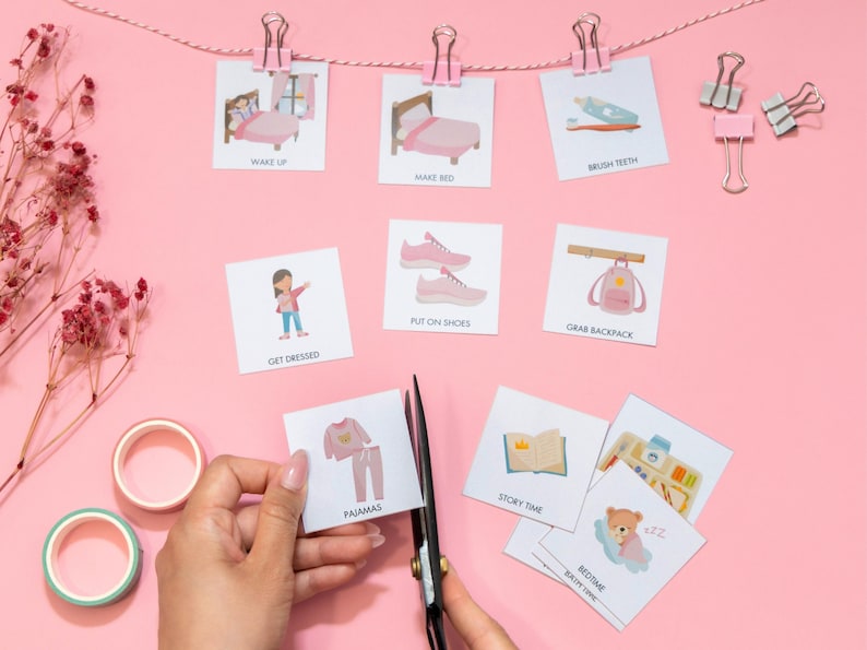 Editable Daily Routine Cards for Kids Daily Chore Chart Visual Schedule ...