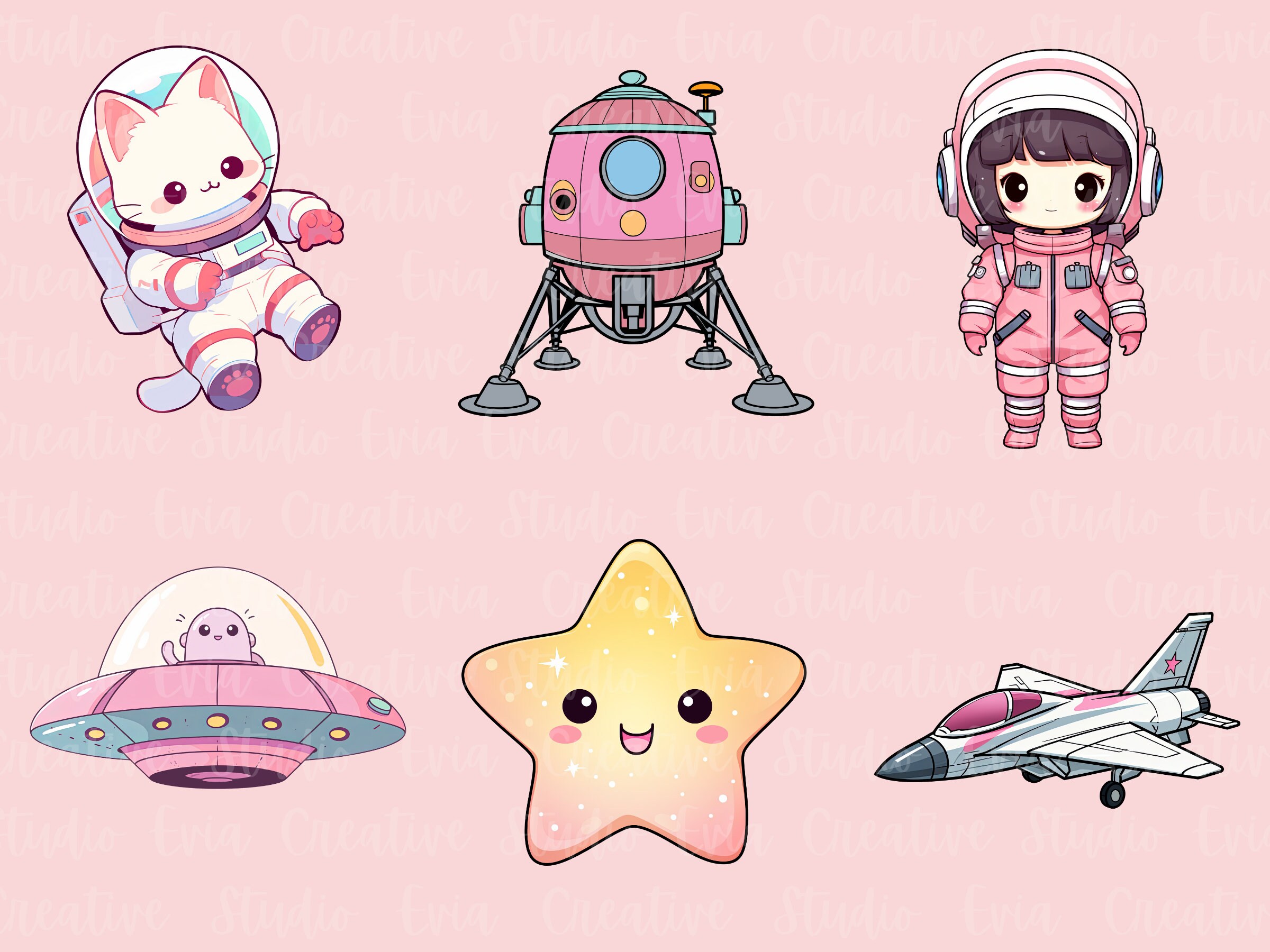 Kawaii Space Clipart 80 Space Adventure Graphics Space Odyssey Solar ...