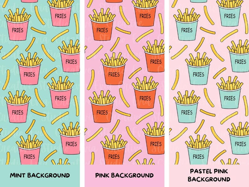 Kawaii Fast Food Patterns | 100 Seamless Cute Food Patterns | Kawaii ...